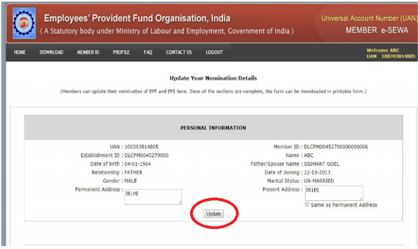 e-Nomination facility in EPF accounts – Update your Nominee online?