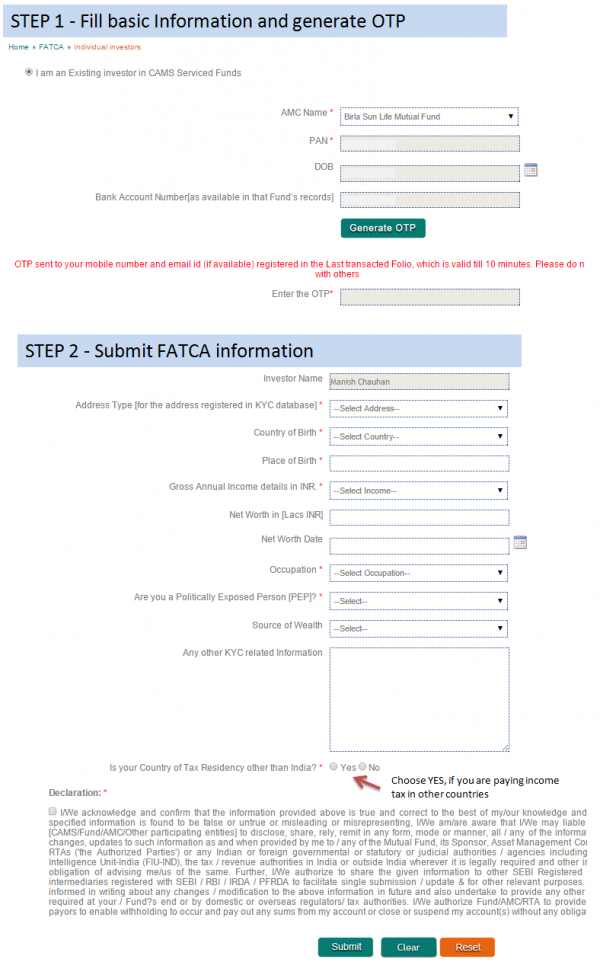 Update your FATCA declaration online in 2 min, if you are an existing ...